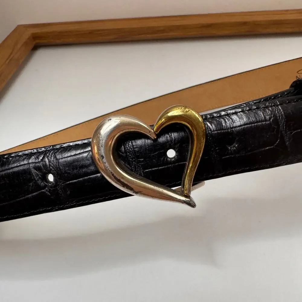 Brighton | Accessories | Brighton Women Belt Black Croco Embossed ...